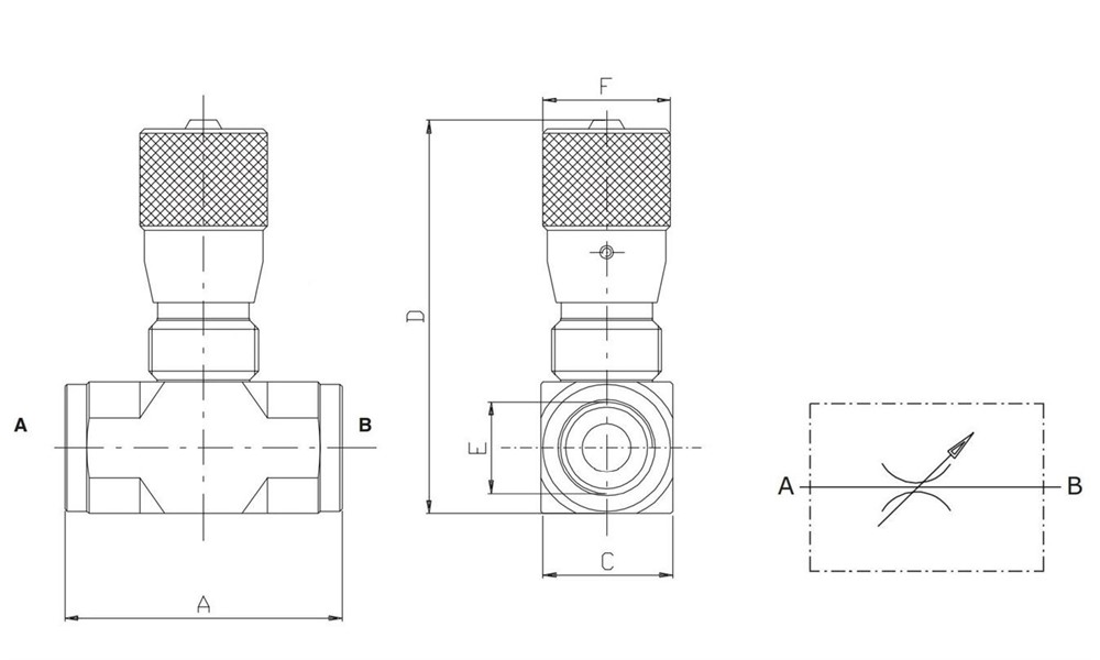 Strypventil G1/4" 30 L/min 350 bar - G3/4" 80 L/min 320 bar